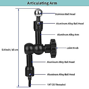 Mippko Phone Holder for Kitchen Cabinet/Desk/Table/Rod,Compatible with 3.5~7.5" iPhone/Nexus/HTC/Huawei/Smartphone,360°Adjustable Aluminum Alloy Arm Clip Mount