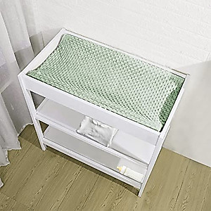 Changing Pad Cover, Ultra Soft Minky Dots Plush Changing Table Covers Breathable Mink Changing Table Sheets Cover Wipeable Changing Pad Covers for Infants Newborn Baby Girl Boy (Meadow Mist)