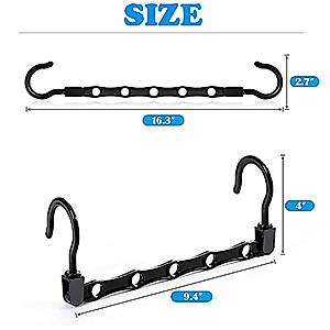 Space Saving Hangers Magic Hanger Closet Space Saver Organizers and Storage Wardrobe Space Saving Clothes Hangers Space Saving Hangers for Clothes Hanger Organizer (Black)