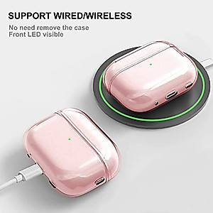 KOUJAON Compatible Airpods Pro 2nd Generation Case Clear, Soft TPU Transparent AirPods Pro 2 Case Cover (2022) Protective Skin with Hand Strap Lanyard (Clear Pink)