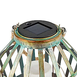 Alpine Corporation QLP1354SLR-HH-TM Alpine Metal Solar Lantern, Weathered Grey