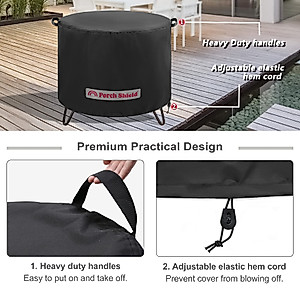 Porch Shield Fade Resistant Solo Stove Yukon Cover - Waterproof Patio Fire Pit Cover Round 32 inch Fits for Small Firepit Solo Stove Yukon