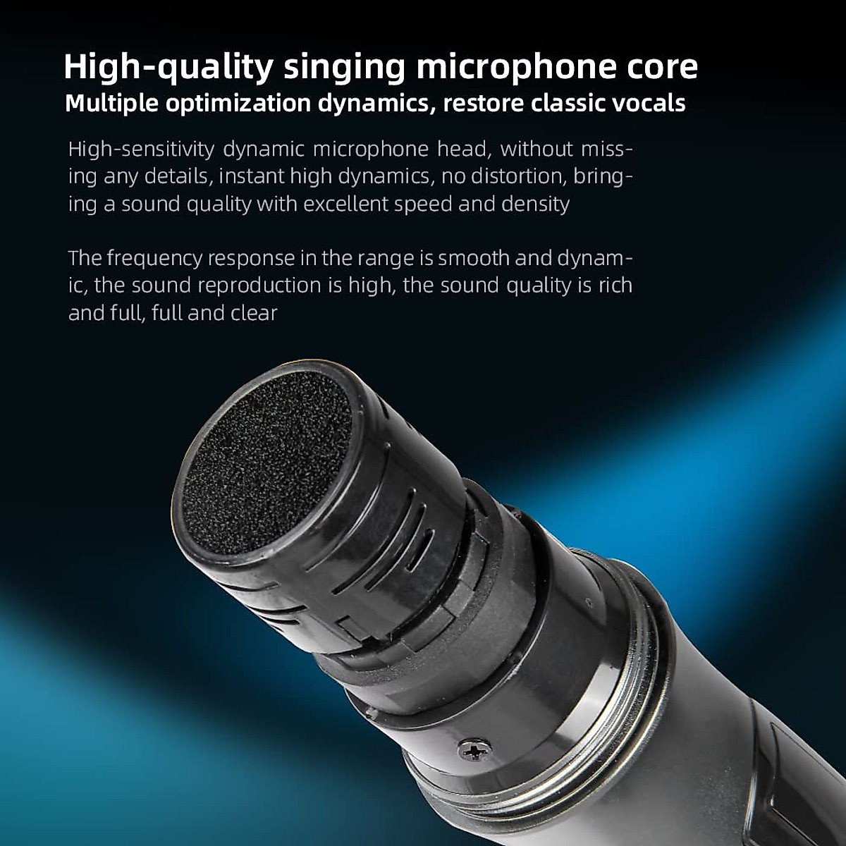 D Debra Audio R202 UHF Wireless Handheld Microphone System, 2x100 Channels Metal Dual Professional Cordless Dynamic Mic for Home Karaoke DJ Meeting Party Church, 320FT