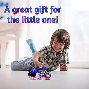 Playo Monster Trucks for Boys - Car Toys for Boys & Girls - Light up Toys for Kids - 6" Truck with Flashing LED Tires - Toy Cars for 3 Year Old boy + - Push n Go Childrens Birthday Gift (Blue)