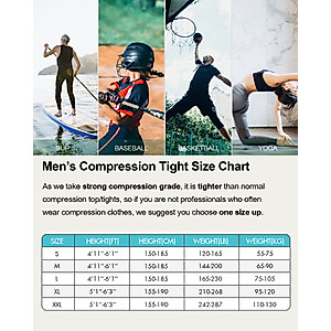 SUMARPO Compression Pants Men, Strong Power Recovery Compression Tights, Quick Dry Endurance Athletic Leggings for Knee Support, Running Marathon Triathlon