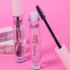 PINK UP Organic Brows| Eyebrow Gel | Brow Gel| Clear Mascara | Transparent gel to comb the eyebrows| Provides definition and volume| Maximum fixation| Model PKOE01