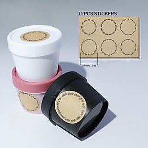 LONGWAY 3.4oz/100ml Empty Leakproof Cosmetic Pot Jars，Wide-Mouth Plastic Mask Container with Dome Lids for Beauty Products, DIY Slime Making or Travel Storage MakeUp（Black）