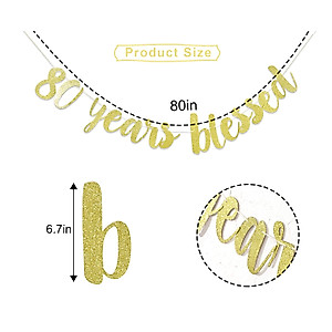 80 Years Blessed Banner - 80th Birthday Banner,80th Birthday Banner Party Decorations,80th Anniversary Banner,80 Birthday Banner Sign