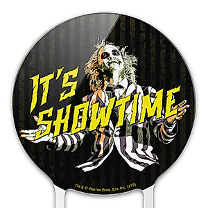 Acrylic Beetlejuice It's Showtime Cake Topper Party Decoration for Wedding Anniversary Birthday Graduation