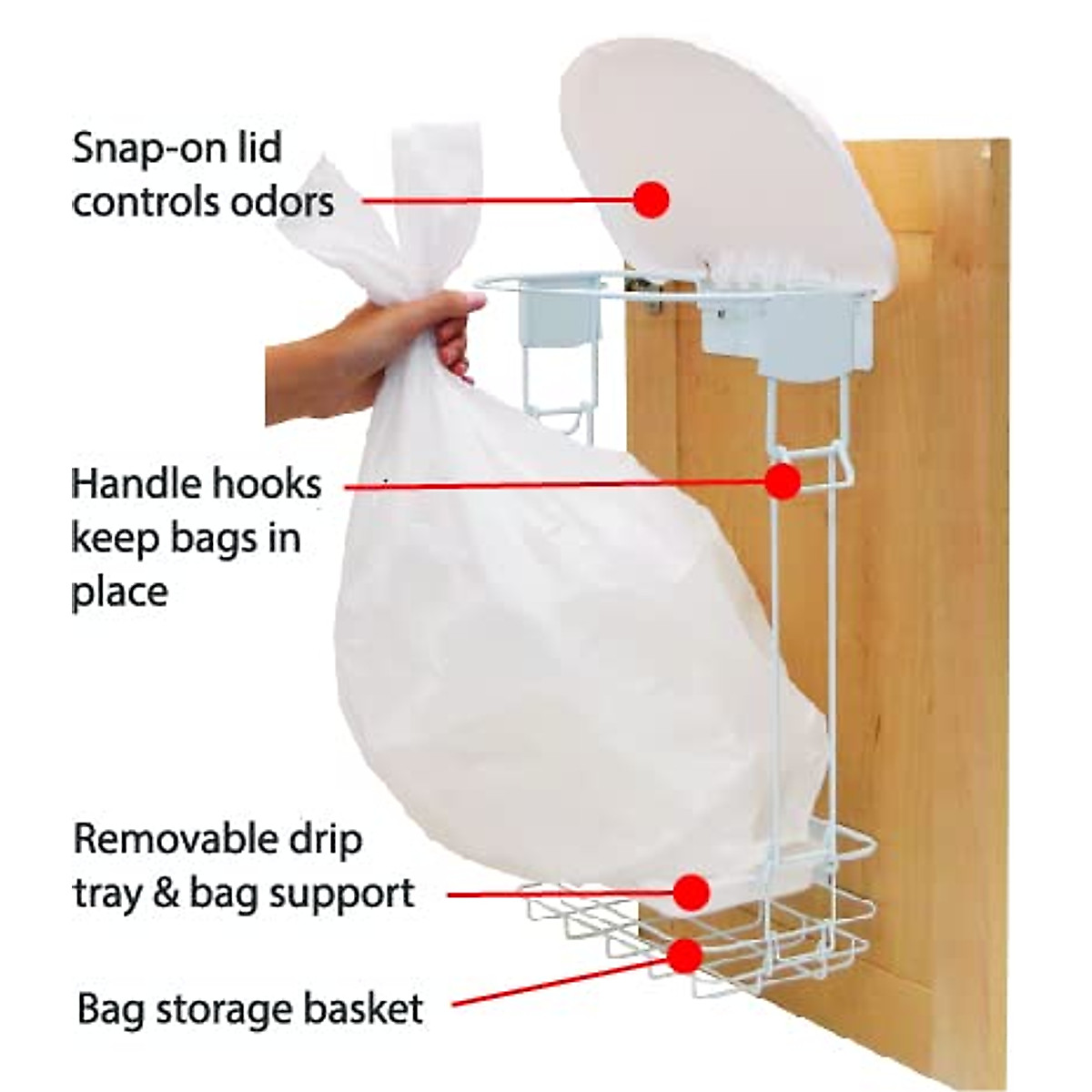 TrashRac 82215, 5 Gallon Trash Rack Frame System (13-1/4" W x 8"D x 18-1/2"H)