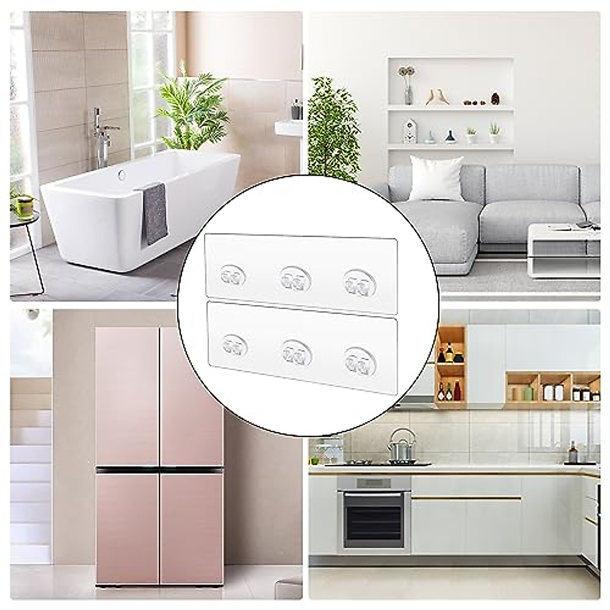 Ouligay 2PCS Shower Caddy Adhesive Hooks Replacement No Drilling Shower Wall Caddy Hooks Strong Sticker Hooks Corner Shower Caddy Adhesive Sticker for Bathroom Shower Caddy