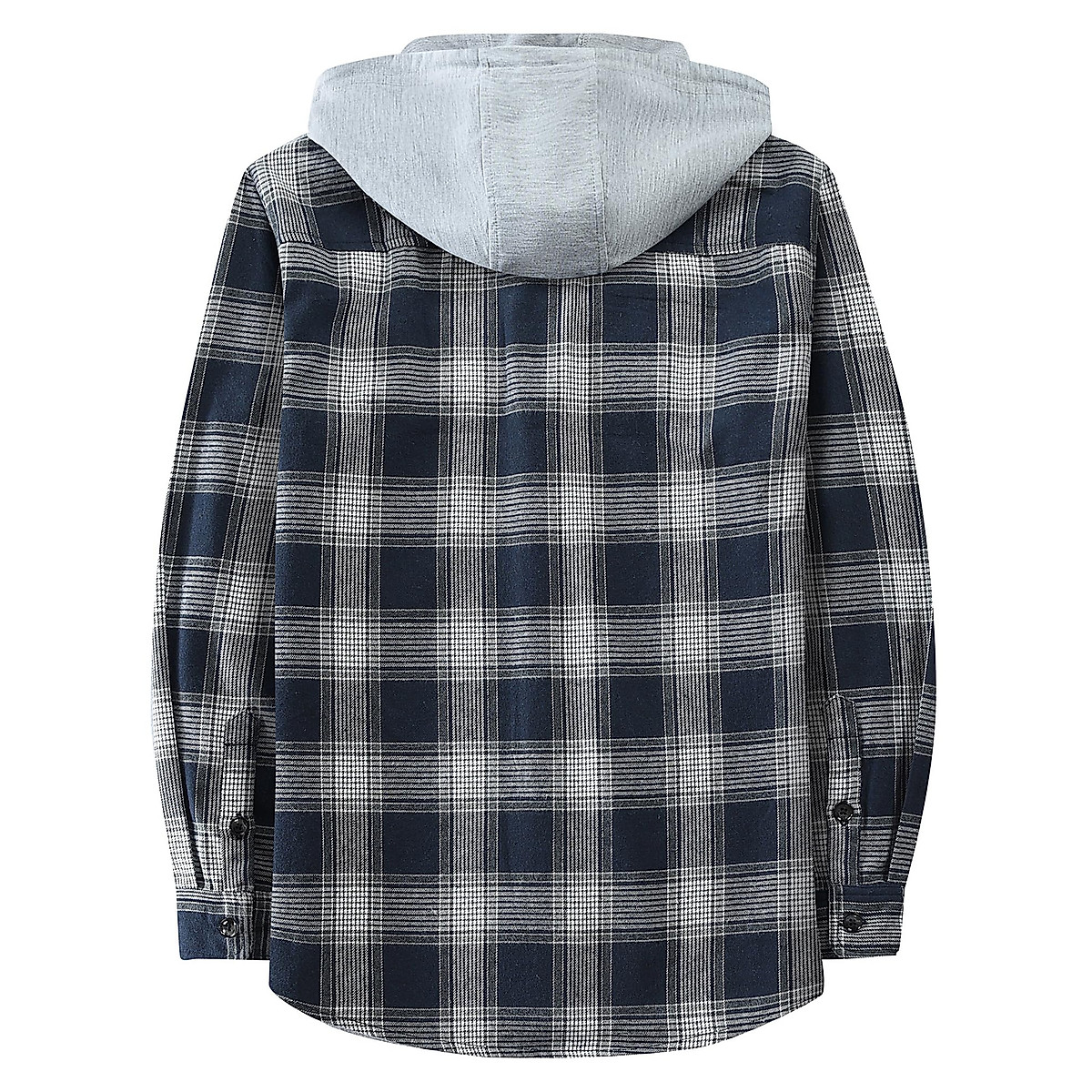 Puwasa Flannel Hoodies for Men,Men's Plaid Shirts Casual Long Sleeve Lightweight Flannel Shirt Jacket for Men Blue Large