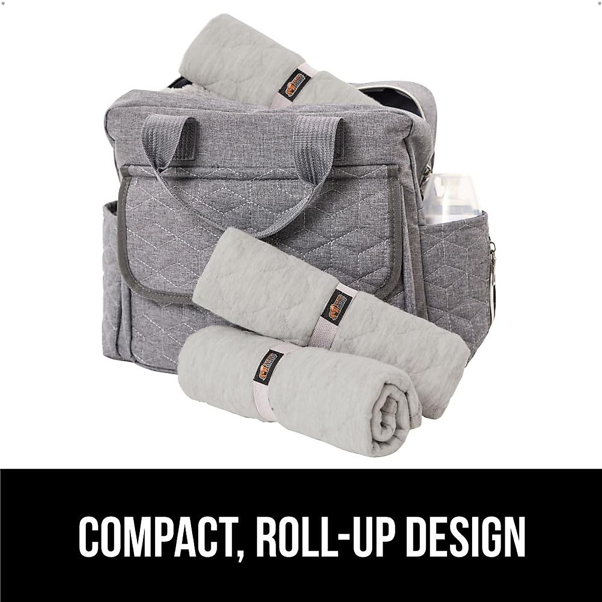 Gorilla Grip 3 Pack Soft 100% Waterproof Hypoallergenic Absorbent Baby Changing Liners, Stay in Place Pad, Slip Resistant, Quilted Machine Washable Reusable Liner Pads, Diaper Table Mat Cover, Gray