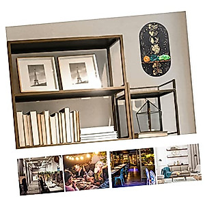 Amosfun 8 pcs Bed Wall Stones Organizer Phrase Crystals Style Divination Rack Stone Essential Shelf Rustic Supplies Mount Wooden Decoration Wood Decorative Shelves Floating Wiccan