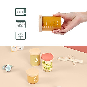 Babymoov ISY Baby Glass Food Jars, Set of 9 (6 x 8.5oz + 3 x 4oz) BPA-Free Borosilicate Storage Containers, Leakproof Silicone Lids, Microwave, Freezer & Dishwasher Safe, Baby Registry Essential