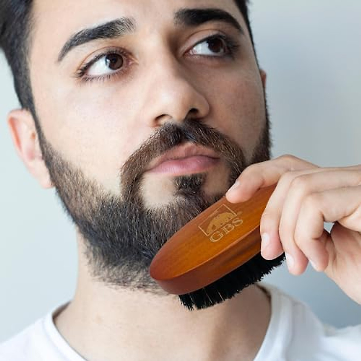 G.B.S 2 Pack Beard Travel Brush with Boar Bristles Great for Dry or Wet Beards Distributes Balm, Oil for Growth and Shine and Softness Professional Durable Camping