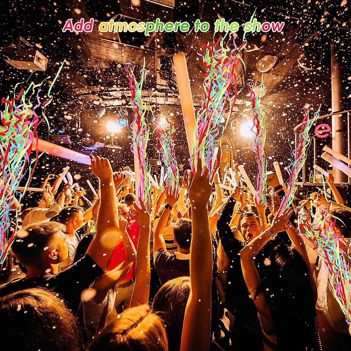 Sratte 100 Pcs Hand Throw Streamers with Colorful Ribbon No Mess Confetti Crackers for Wedding, Party, Graduation, Birthday, Celebration