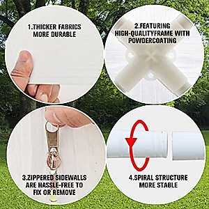 BELANITAS Tents for Parties 10x30 with 8 Walls, Outdoor Canopy Tent Heavy Duty, Eight Sides Two Zipper Doors Canopy with Spiral Tubes, Wedding Party Tent with UV Blocking, White