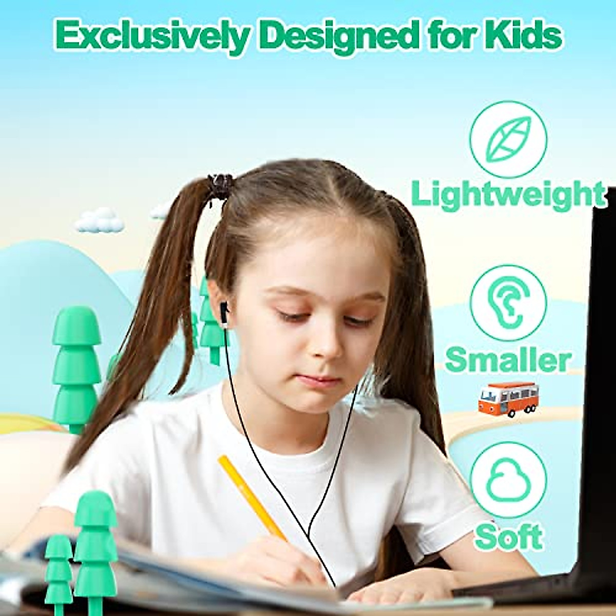 Hongzan 100 Pack Classroom Earbuds Headphones Bulk for School Kids Children, Wholesale Durable Earphones Class Set for Students (100 Black)