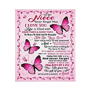 KOLVIIV Niece Gifts from Auntie Blanket to My Niece Throw Blanket Birthday Graduation Gifts for Niece from Aunt Blankets for Bed Couch 50 x 60 Inch