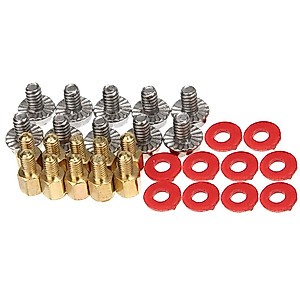 Sara-u 20Pcs Golden Motherboard Riser+Screws Computer Red Washers 6.5mm 6-32-M3 Gasket