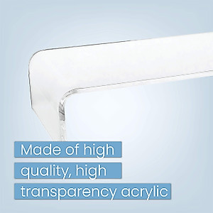 Homeries Acrylic Monitor Stand (3.7 Inches High) | Universal Computer Riser for Home, Office, Business, Desk, Gamers | Multi Media Platform Lift for Laptop, Printer, TV Screen, PC |Extra Storage Space