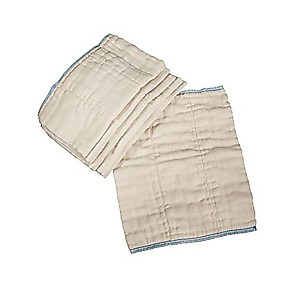 OsoCozy Economy Prefold Cloth Diaper Package - 3 Dozen Infant 4x8x4 Unbleached 100% Cotton Prefold Diapers (7-15 lbs) & 4 One-Size Diaper Covers (2 Blueberry and 2 Green)