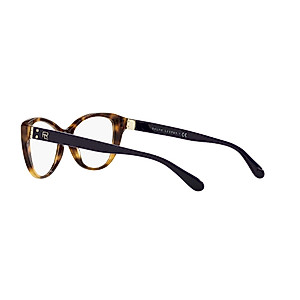 Ralph by Ralph Lauren Women's RL6211 Butterfly Prescription Eyewear Frames, Shiny Light Havana/Demo Lens, 54 mm