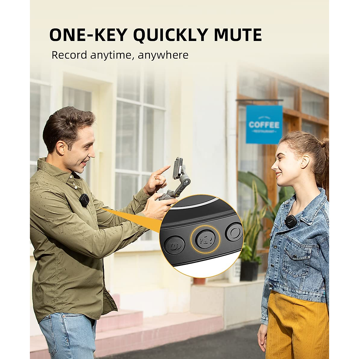 MAONO Ultra-Compact Wireless Lavalier Microphone with MFi Certified for iPhone, iPad, 2.4GHz Dual Lapel Mics with Pro Audio Chip and Mute for TikTok, Interview, Vlogging, Live Streaming(WM820 B2)