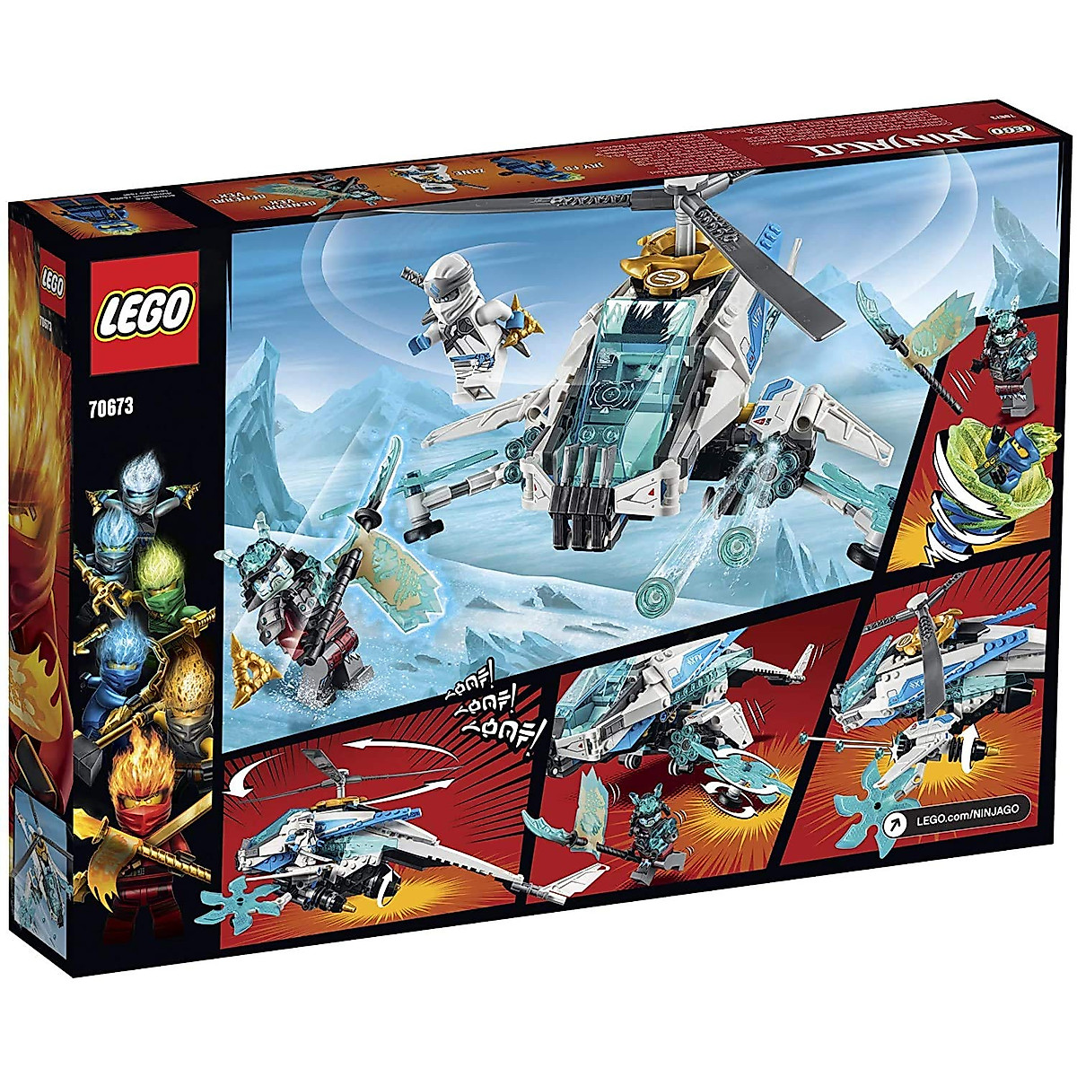 LEGO NINJAGO ShuriCopter 70673 Kids Toy Helicopter Building Set with Ninja Minifigures and Toy Ninja Weapons (361 Pieces)