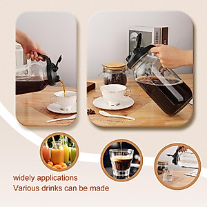 SCIDEA Cold Brew Coffee Maker, 64oz Mason Jar Pitcher with Durabel Glass & Stainless Steel Mesh Filter, Leak-Proof Glass Pither with Pour Spout Lid