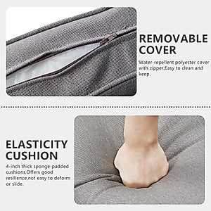 HUMMUH 6 Piece Patio Furniture Set Outdoor Sectional Sofa,PE Wicker Patio Swivel Rocker Chairs with Ottomans Side Table for Porch,Garden,Backyard