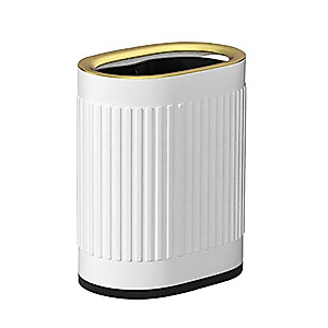 Doyingus Stainless Steel Trash can, 1.58 Gallon / 6Liter Wastebasket, Slim Garbage Can with Inner Bucket, Small Garbage Container Bin for Bathroom, Kitchen, Bedroom, Powder Room (White)