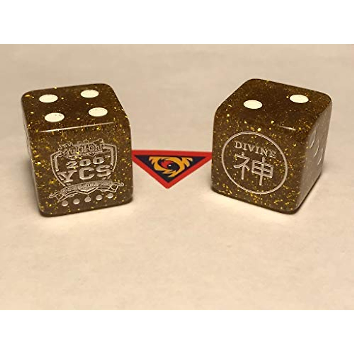 Championship Series Dice Game Set Replica - Divine & YCS Logo Engraved Dice Set of 2 for TCG