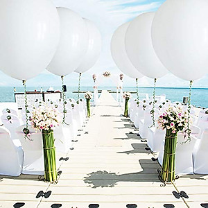 10 Pieces 36 Inch White Balloons Giant Balloon with 65ft Artificial Vines for Wedding Birthday and Event Decorations (White)