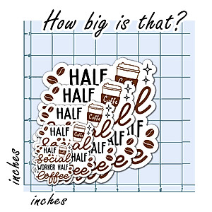 Half Social Worker Half Coffee Sticker, Coffee Lover Stickers, Funny Stickers, Work Stickers, Water Assistant Die-Cut Vinyl Decals for Laptop, Phone, Guitar, Water Bottles, Kindle Stickers