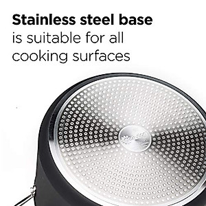 Ecolution Symphony Multipurpose Forged and Stainless Steel Pots and Pans 8 pc. Set, Reinforced Ergonomic Cool-Touch Handles, Dishwasher Safe, Fully Nonstick Interior, Slate,Grey