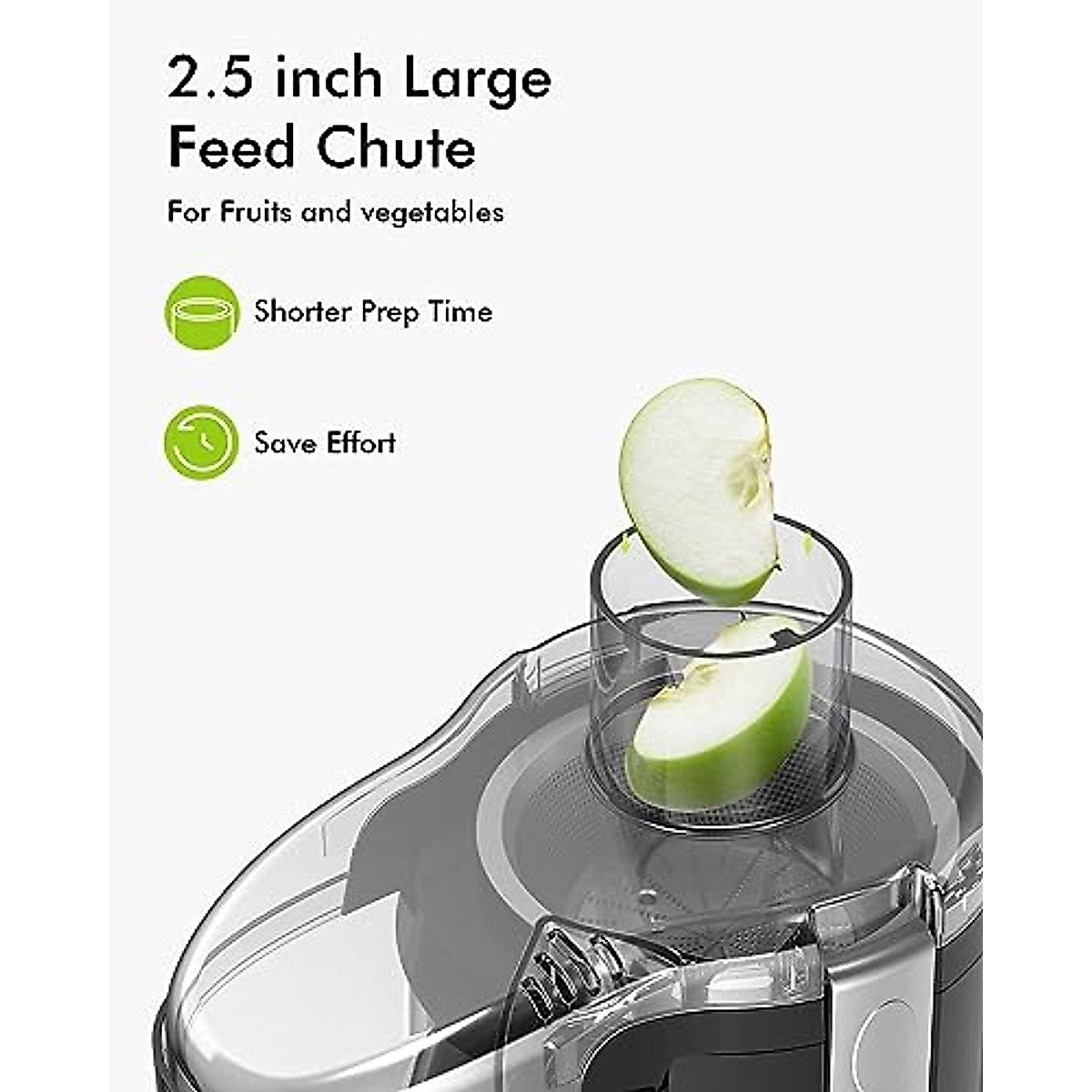 Juicer Machines, SiFENE Compact Centrifugal Juicer Extractor, Juice Maker for Vegetable and Fruit with 3-Speed Setting, BPA Free, Easy to Clean, Black