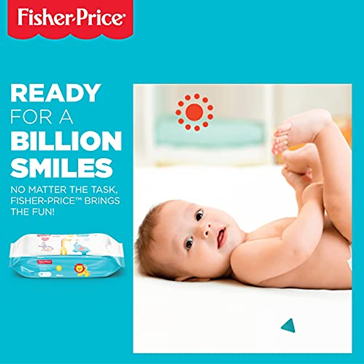 Fisher-Price Baby Wipes Unscented, Hypoallergenic, 99% Water Baby Diaper Wipes, Ideal for Newborn and Sensitive Skin, 9x Resealable Packs (720 Total Wipes)