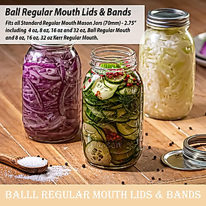 48Pcs Premium Canning Lids with Rings Regular Mouth - (24 Lids + 24 Bands for Regular Mouth Mason Jar) - Ball Regular Mouth Lids with Bands For Canning, Fermenting, Pickling, Freezing and Storage