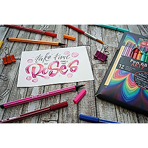 STABILO Premium Felt Tip Pen Pen 68 ARTY Wallet of 12 Assorted Colours
