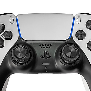 Metal Thumbsticks D-pads ABXY Buttons Repair Kits for PS5 Controller - Replacement Aluminum Action buttons & Analog Joystick & Directional Pads for PlayStation 5 Controller (Black)