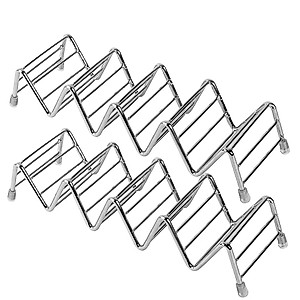 Taco Holders set of 2,Stainless Steel Taco Shell Holder Stand,Taco Tray Plates for Taco Bar Gifts Accessories,Holds 4 Tacos Each,Oven Safe for Baking, Dishwa sher and Grill Safe