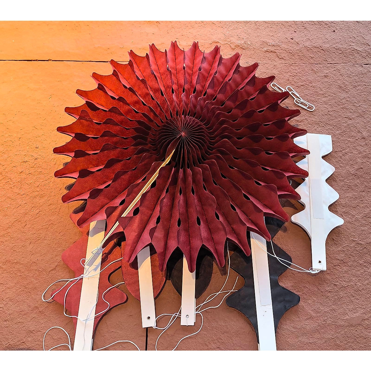 Graduation Decorations Maroon Black 2024/Burgundy Black Graduation Party Decorations/Burgundy White Black Tissue Paper Fans for Maroon Black Birthday Party Bridal Shower/Maroon Graduation Decorations