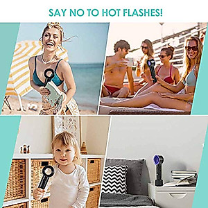 GIVERARE Bladeless Handheld Fan, Mini Portable Fan, USB Desk Fan, Personal Fan with USB Rechargeable Battery Operated, 3-6 Working Hours, 3 Speeds, for Kids Baby Travel Camping Office Room-Black
