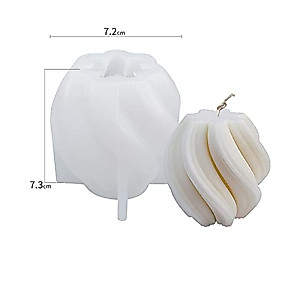 2 Pack Spiral Candle Mold Wave Candle Mold Pillar Candle Mold Wave Shape Sopa Mold 3D Flower Mold Silicone Mold for Resin Cake Mold Clay Soap Making Molds Candle Making Molds Craft Supplies