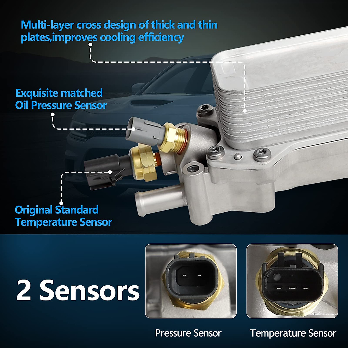 Aluminum Oil Filter Housing Engine Oil Cooler For 2011-2017 Dodge Charger Durango Challenger Journey Jeep Wrangler Cherokee Chrysler 200 300 Ram ProMaster 3.6L V6 for 926-876 926-959 68105583AF
