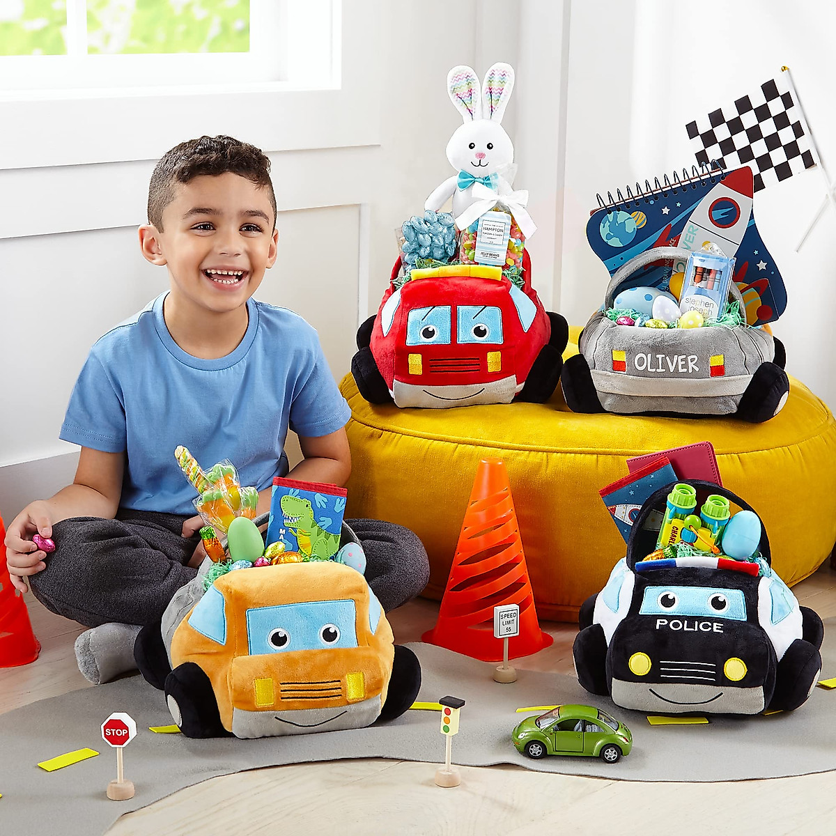 Let's Make Memories Personalized Easter Basket for Boys - Plush - Ladder Truck