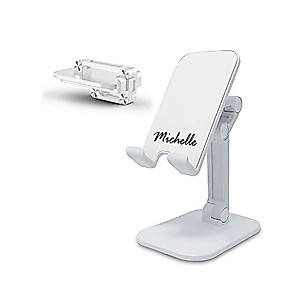 MARBLEFY Custom phone stand, Fully Foldable Phone Holder for Desk, compatable with all ipad iphone 11 xr xs max pro x 8 7 6 Samsung all phones