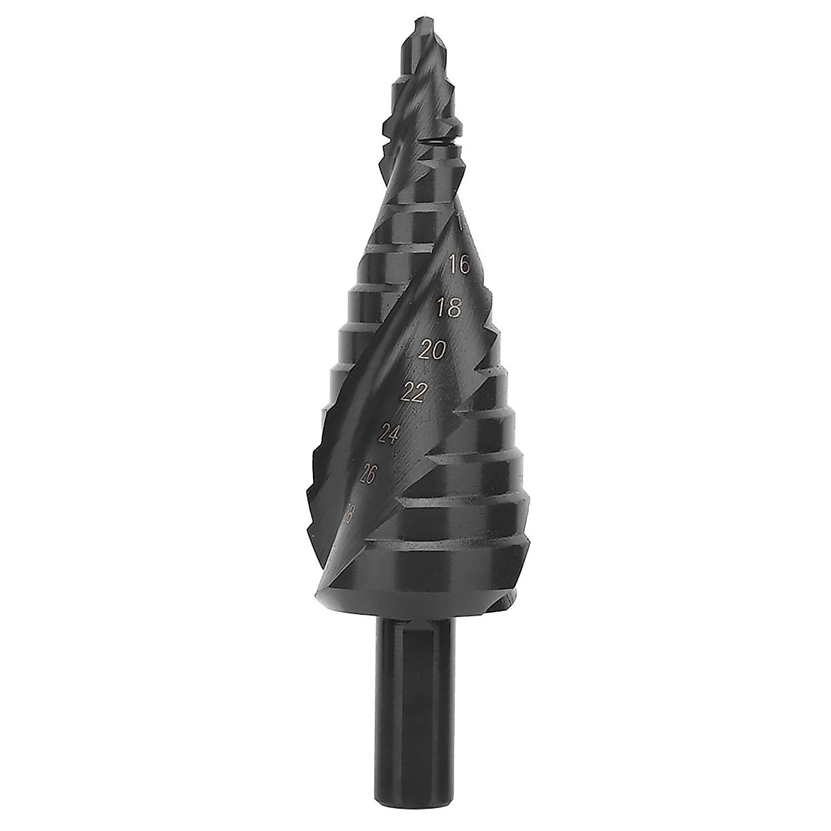 Step Drill Bit, Black Cone Drill Bits for Metal Wood 6-30mm Cone Step Drill Bit Step Hole Cutter Nitriding High Speed Steel for Aluminum Plastic